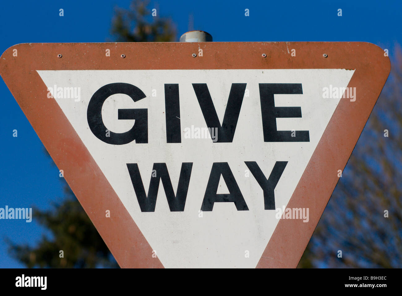 Give Way Sign Stock Photo - Alamy