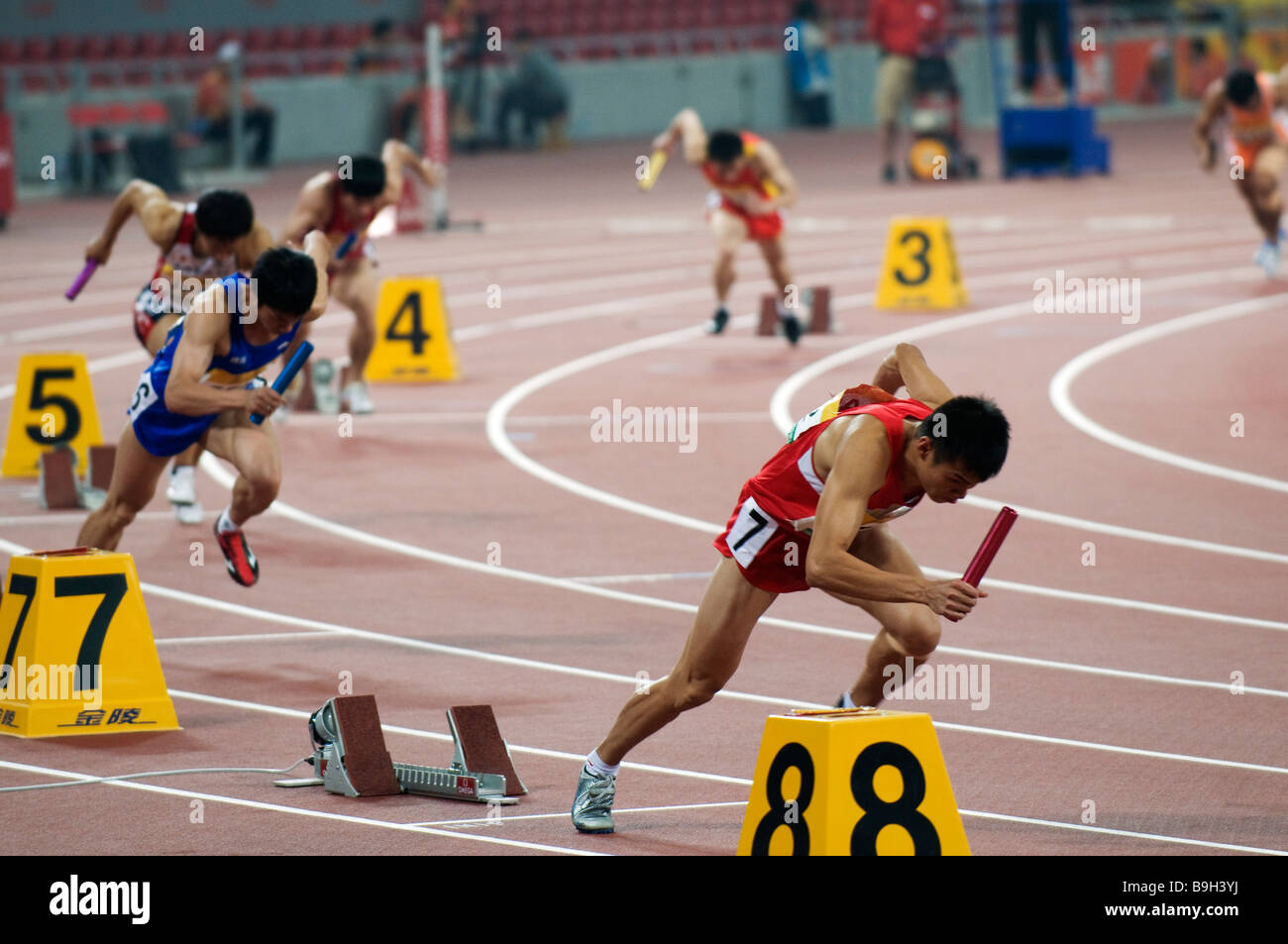 China, Beijing. Athletes competing during the 2008 China Open Athletics ...