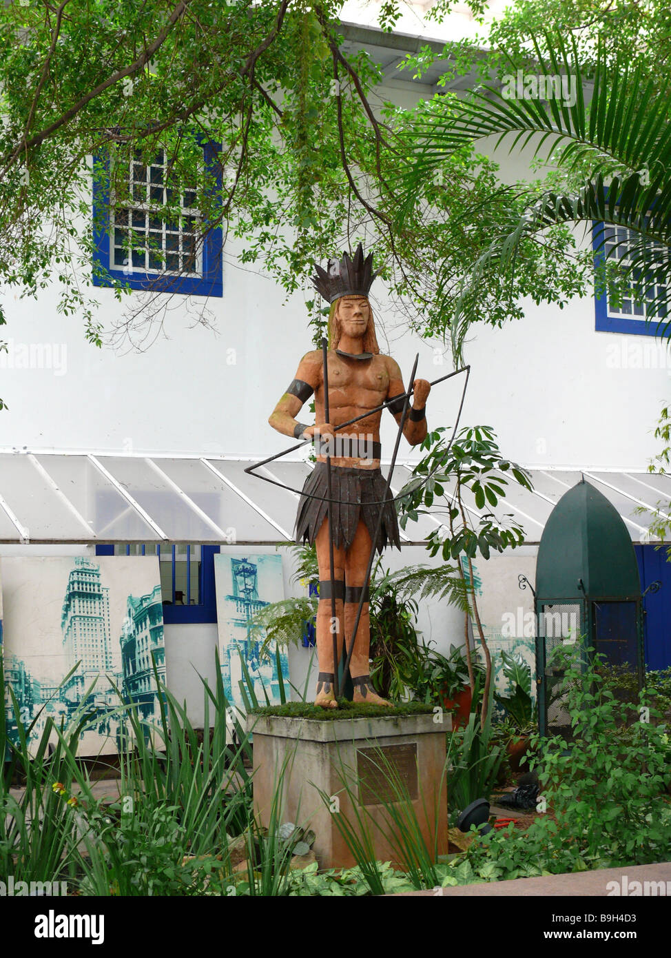 Brazil Sao Paulo patio de Colegio inner ward Native American-sculpture ...