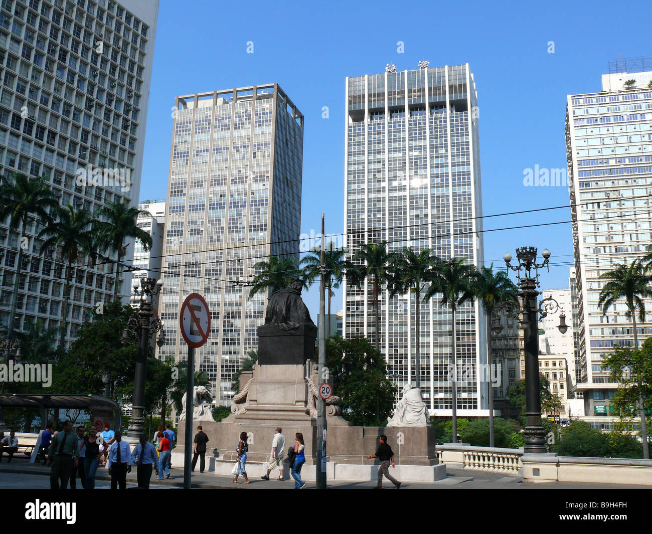 Brazil Sao Paulo city view Viaduto do Cha passers-by Latin America ...
