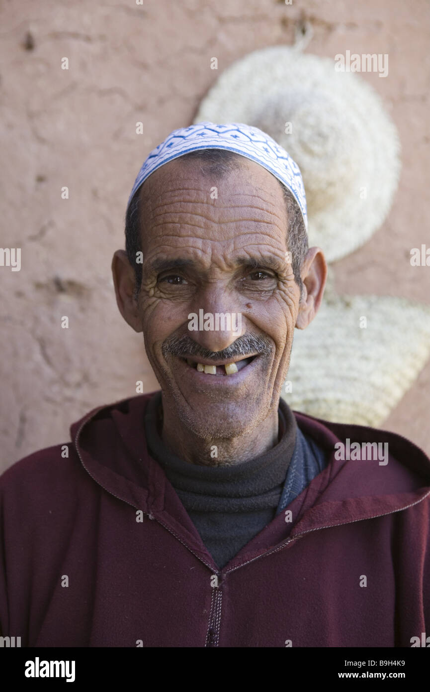 Morocco high atlas Ouarzazate man smiling portrait Africa North-Africa ...
