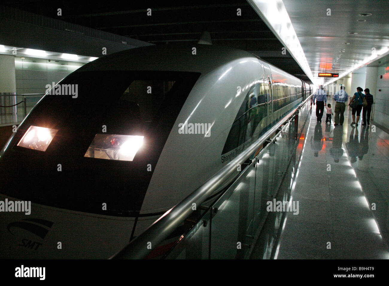 China, Shanghai. Maglev Train in Shanghai Pudong Airport Stock Photo ...