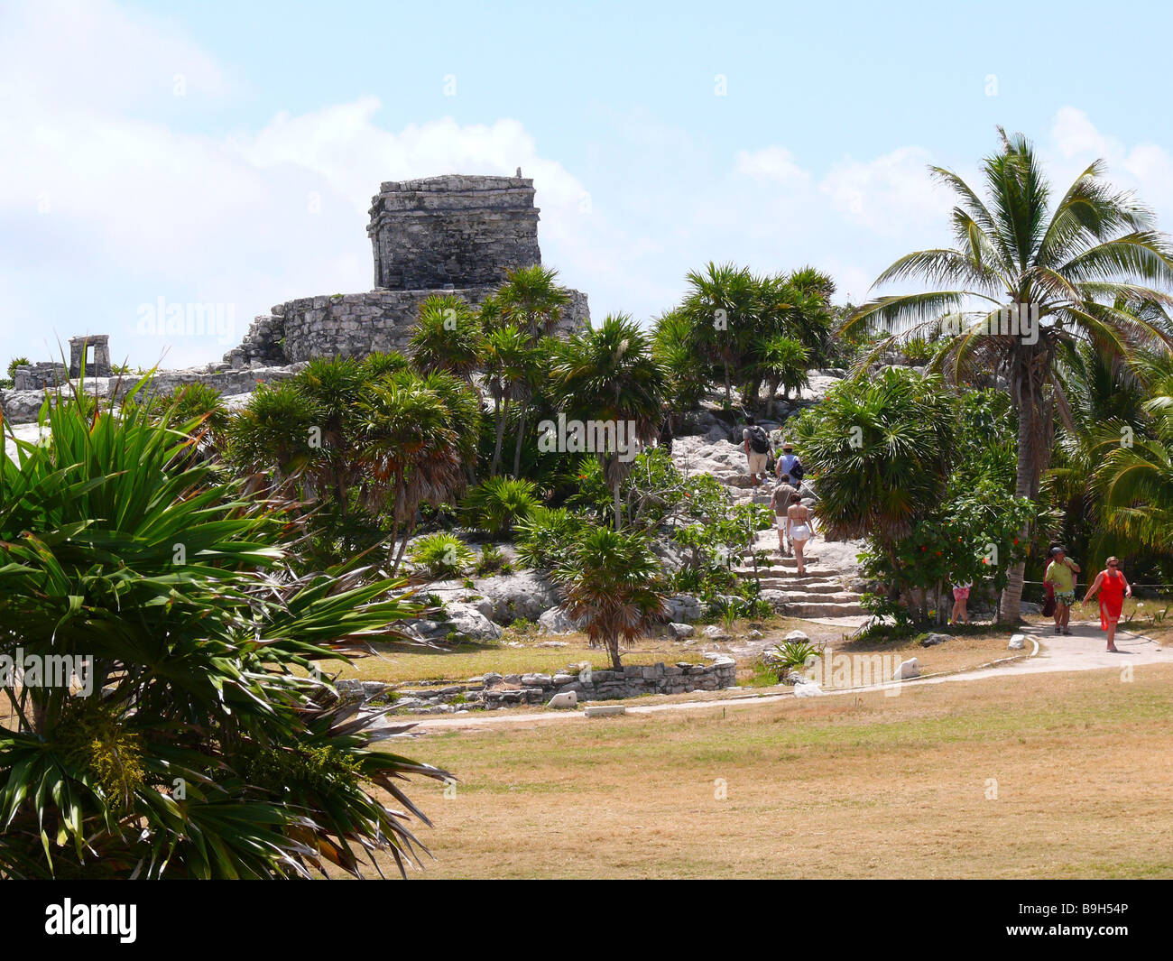 Mexico Yucatan Tulum maya-construction ruin-place tourists Latin ...