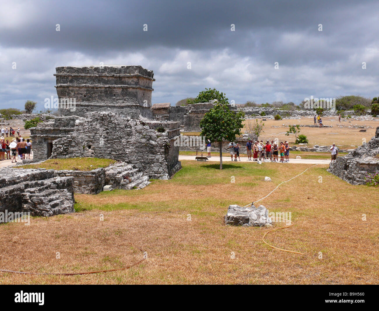 Mexico Yucatan Tulum maya-construction ruin-place tourists Latin ...