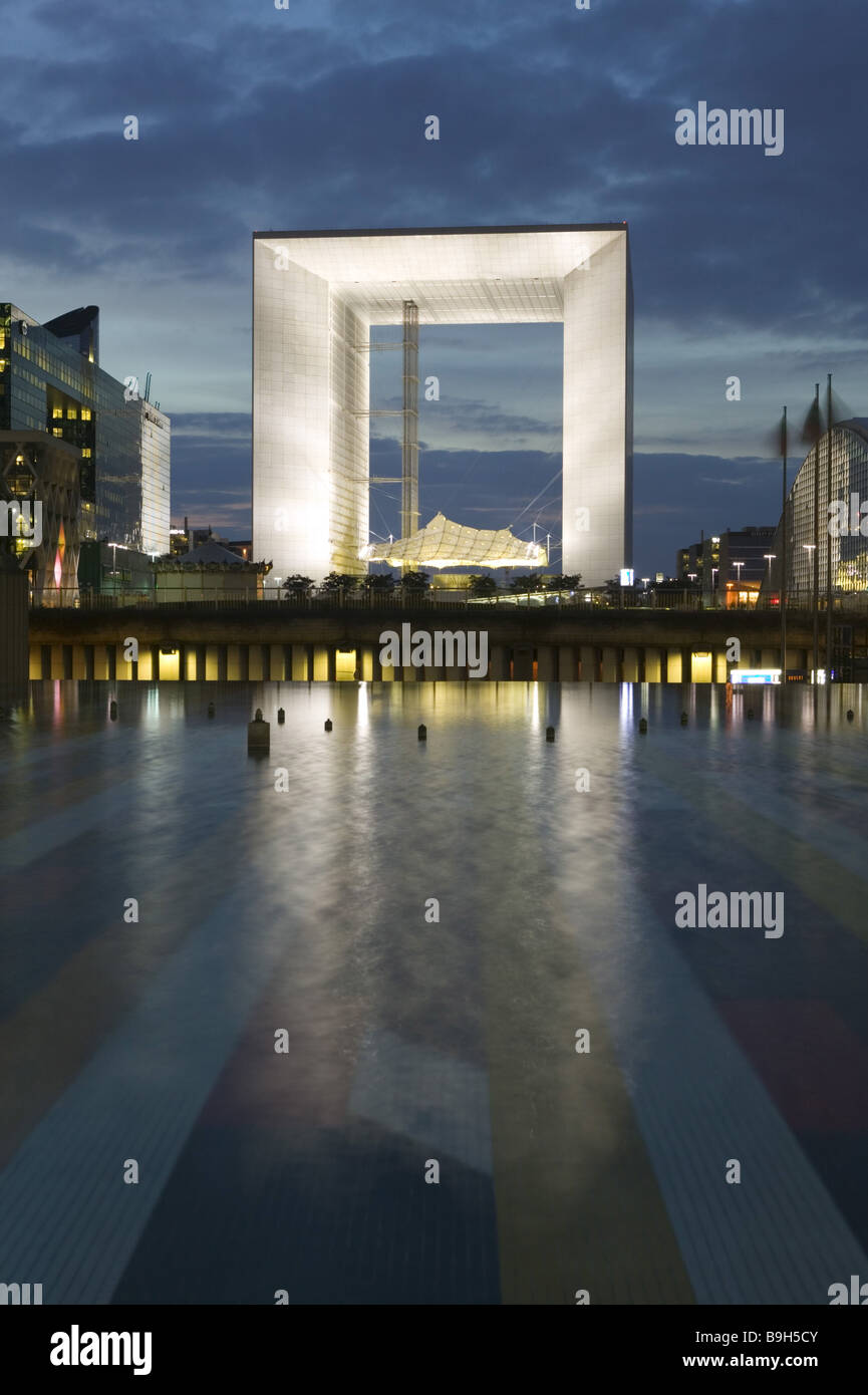 France Paris district La Defense city view basins La grainde ark ...