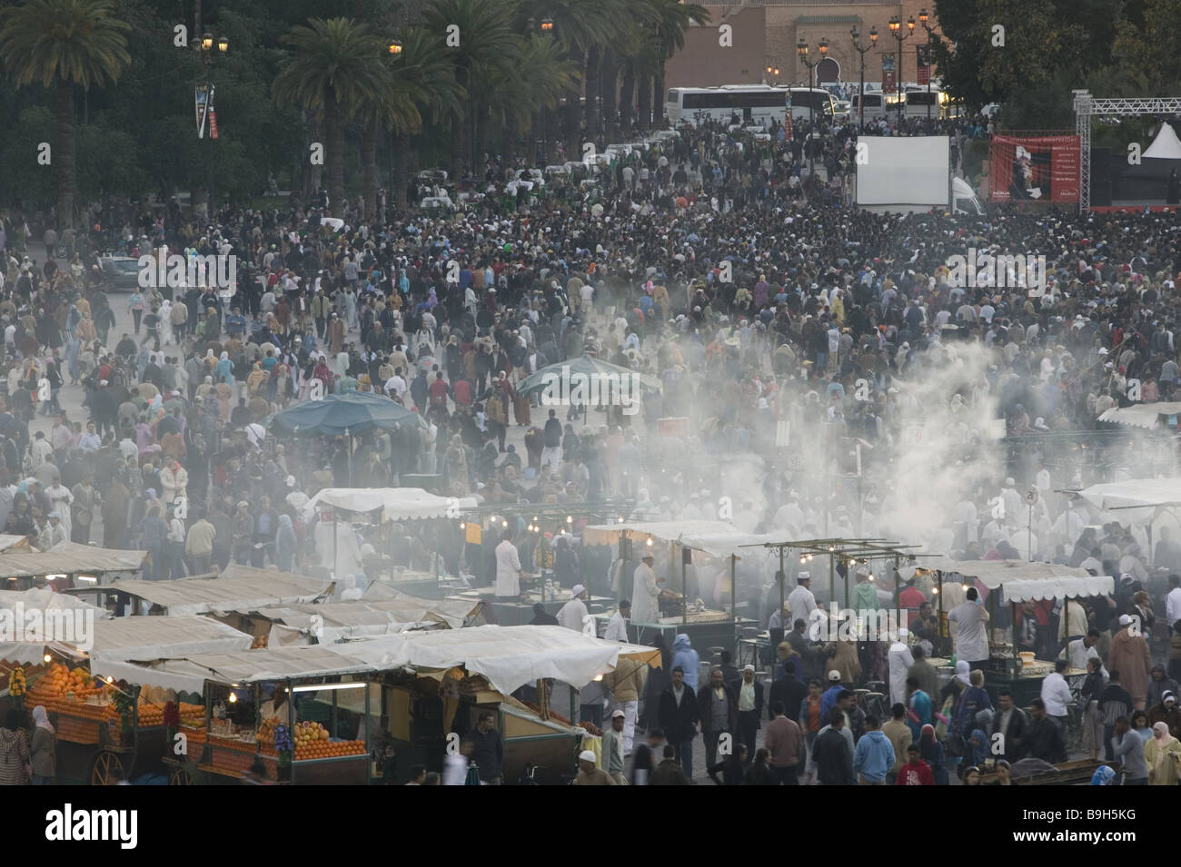 Morocco Marrakech Djemaa el-Fna place market-scene Africa North-Africa ...