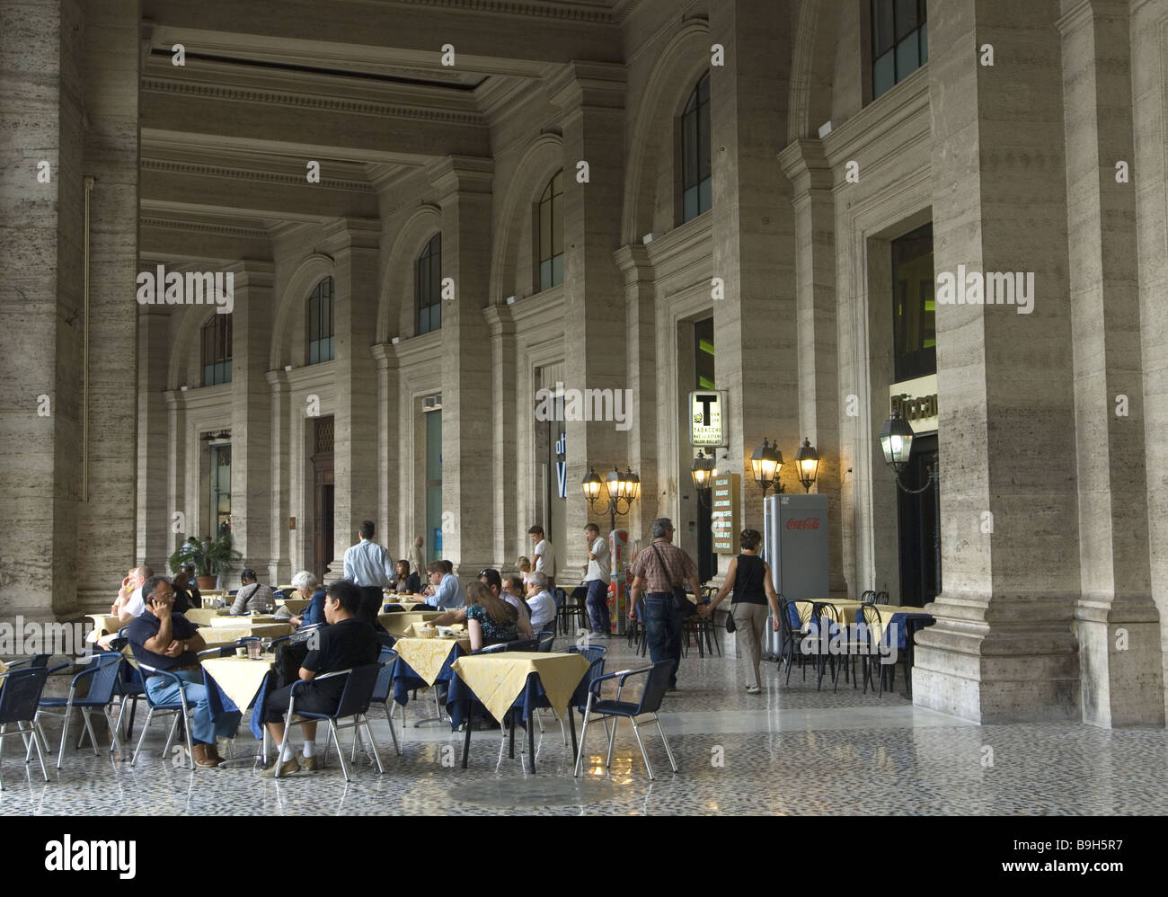 Italy Rome piazza della Repubblica arcades cafe Stock Photo - Alamy