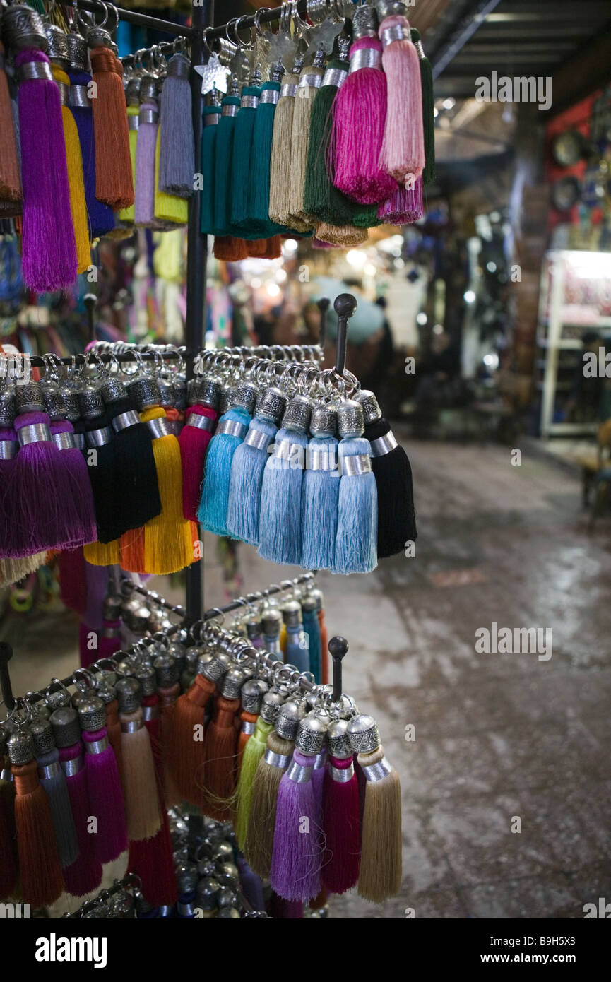 Morocco Marrakech Souk sale keychain tassels Africa North-Africa ...