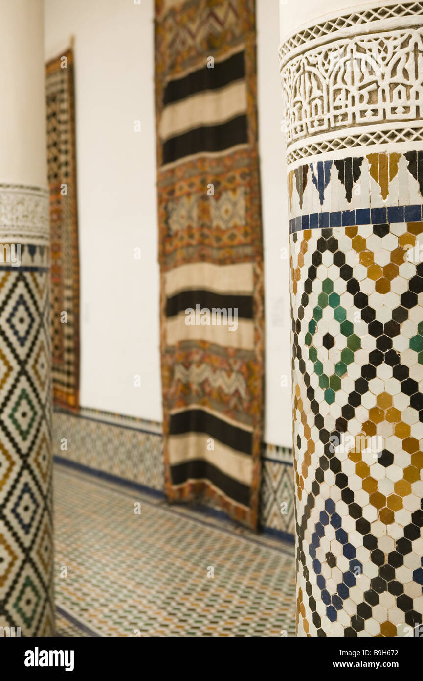 Morocco Marrakech Musee de Marrakech columns wall-carpet detail Africa ...
