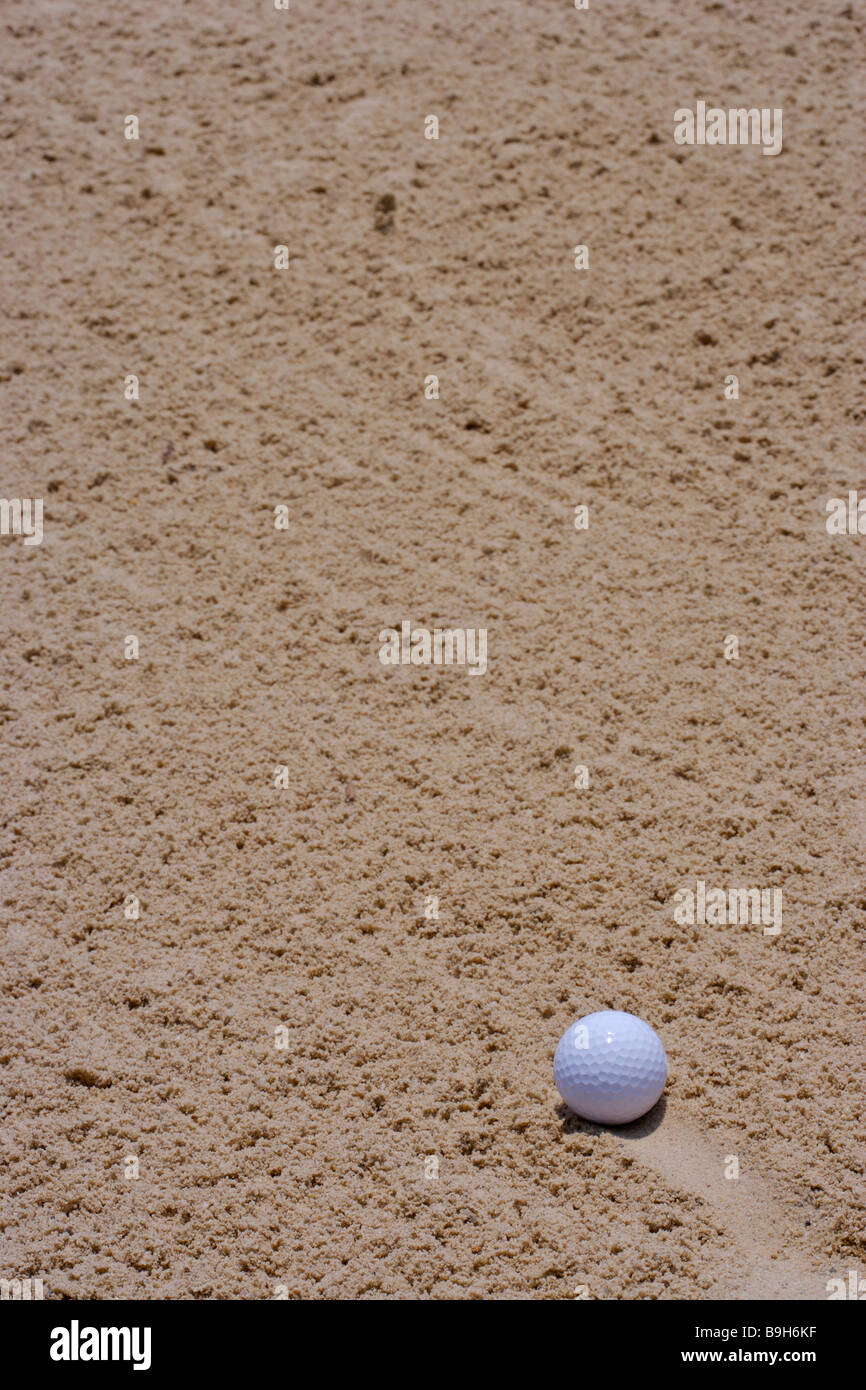 Golf ball on bunker Stock Photo - Alamy