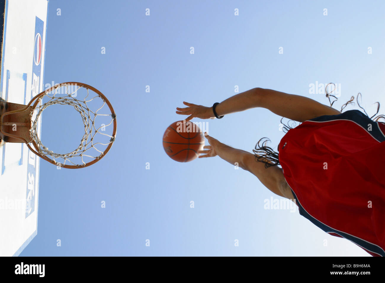 Basketball-players basket-throw from below Activity poor outside ball ...