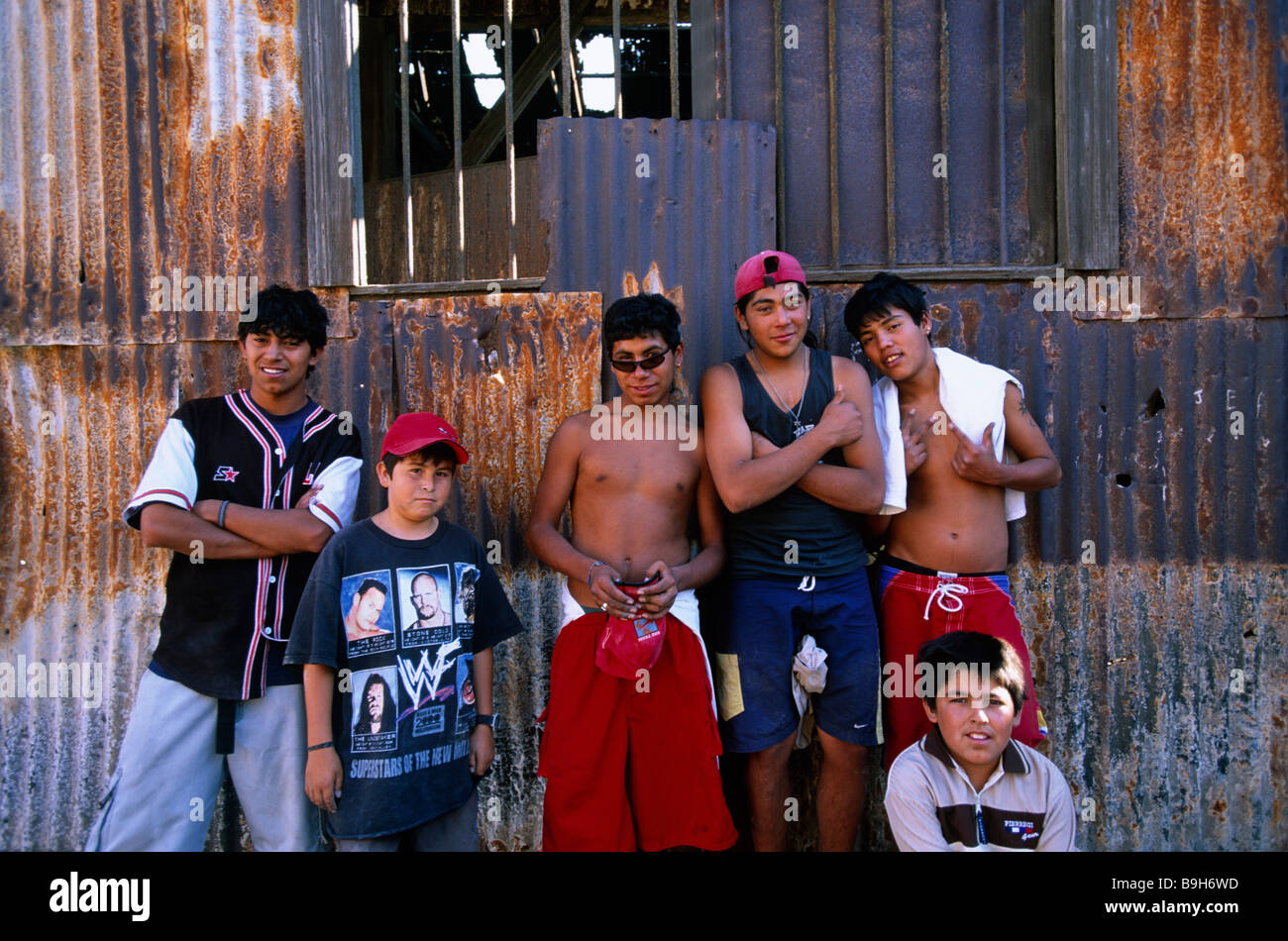 Chile, Region I, Iquique. Children from the nearby village of Poso ...