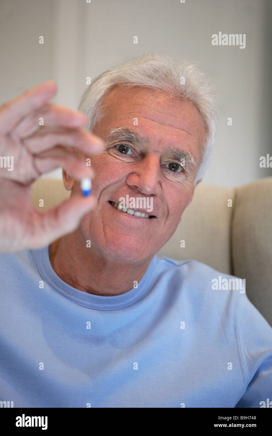Senior hand capsule shows smiling portrait series people seniors man ...