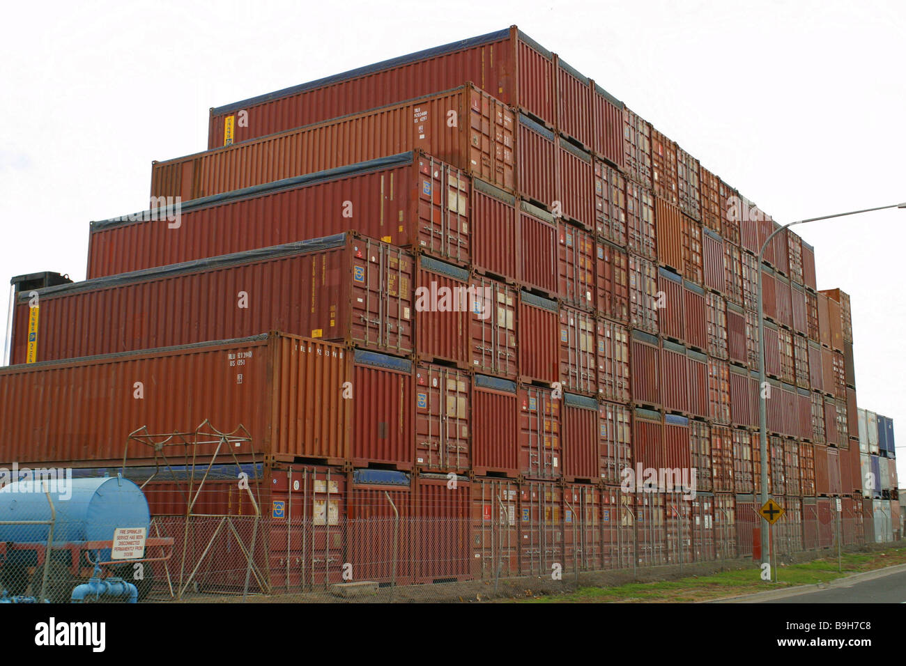 Terrains containers stacked Stock Photo - Alamy