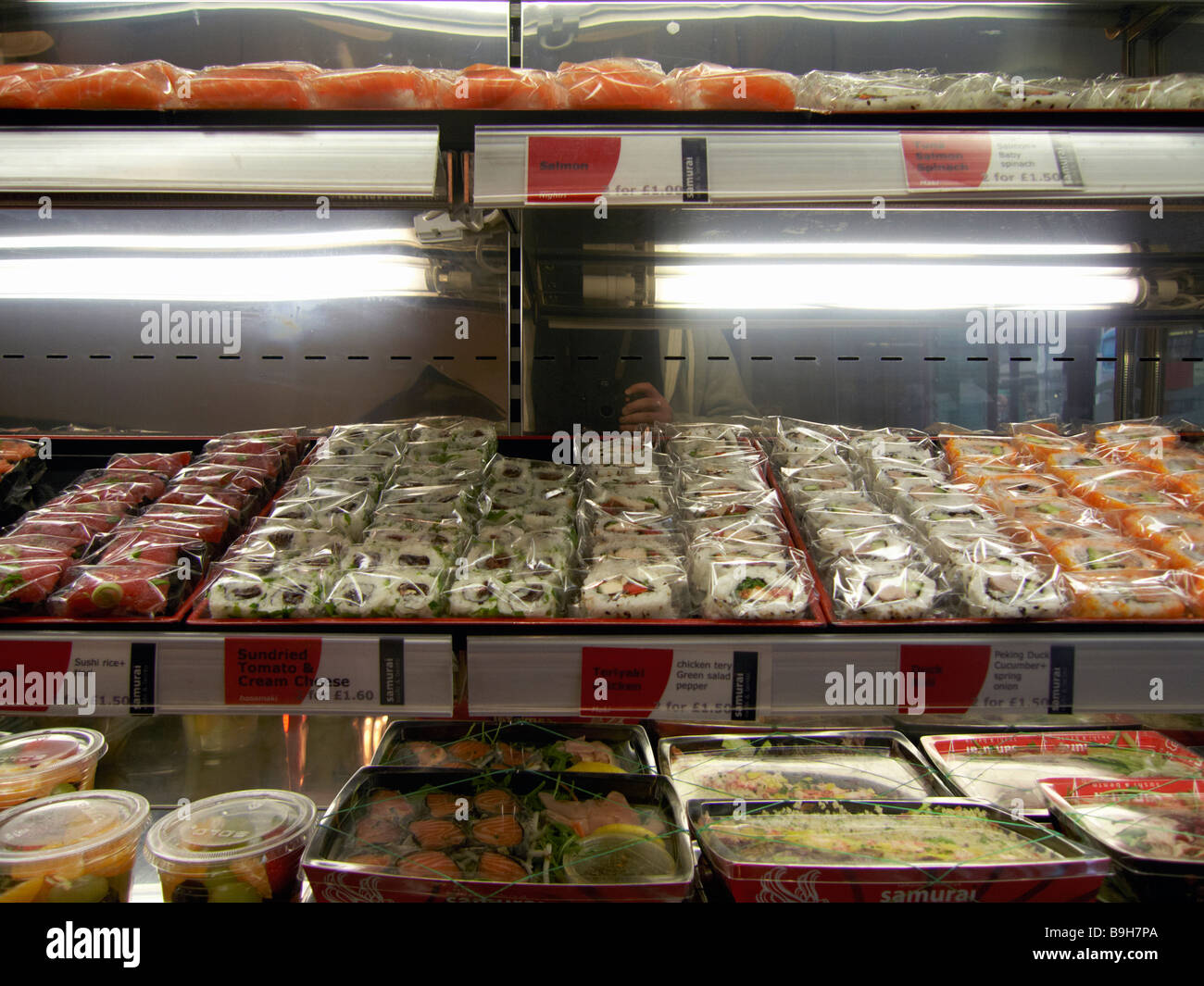 sushi display cabinet Stock Photo - Alamy