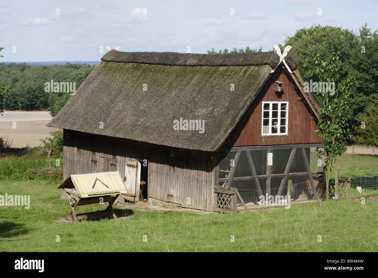 Germany Lüneburg Heath meadow stall-buildings series North Germany ...