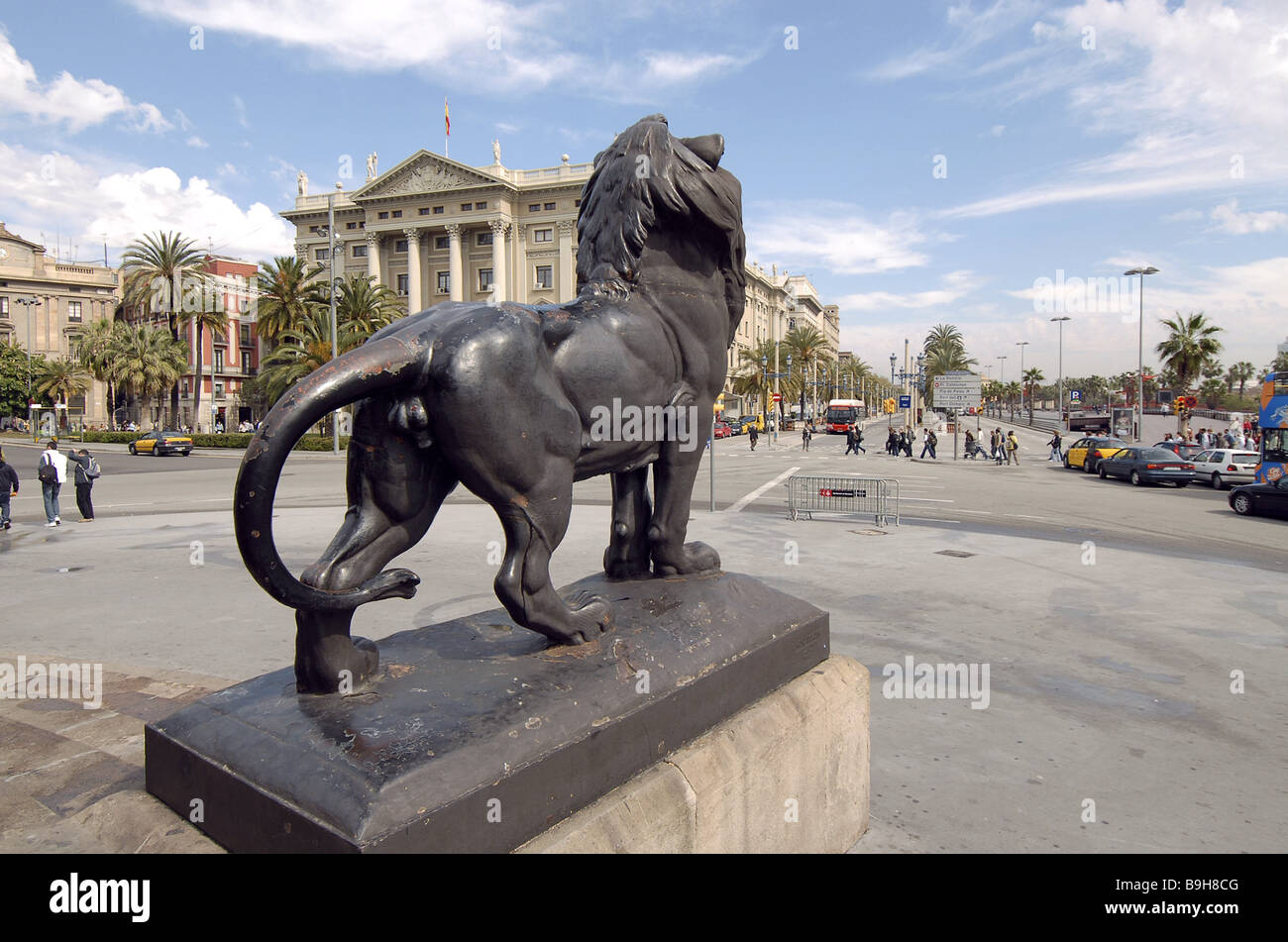 spain Barcelona sculpture lion Catalonia city sights place city art ...