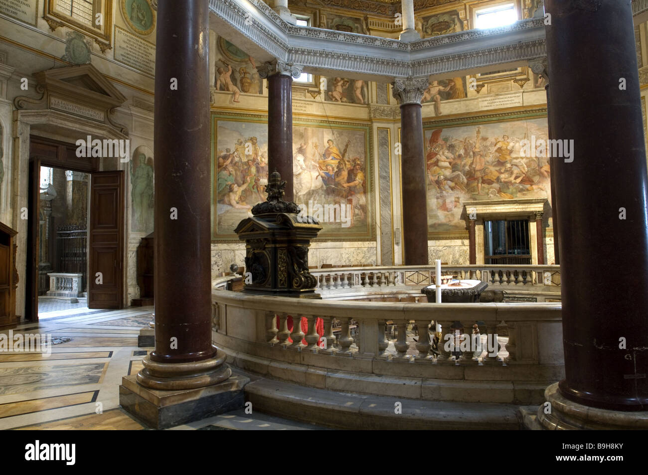 Italy Rome Basilica of St. John Lateran font baptistry interior view ...
