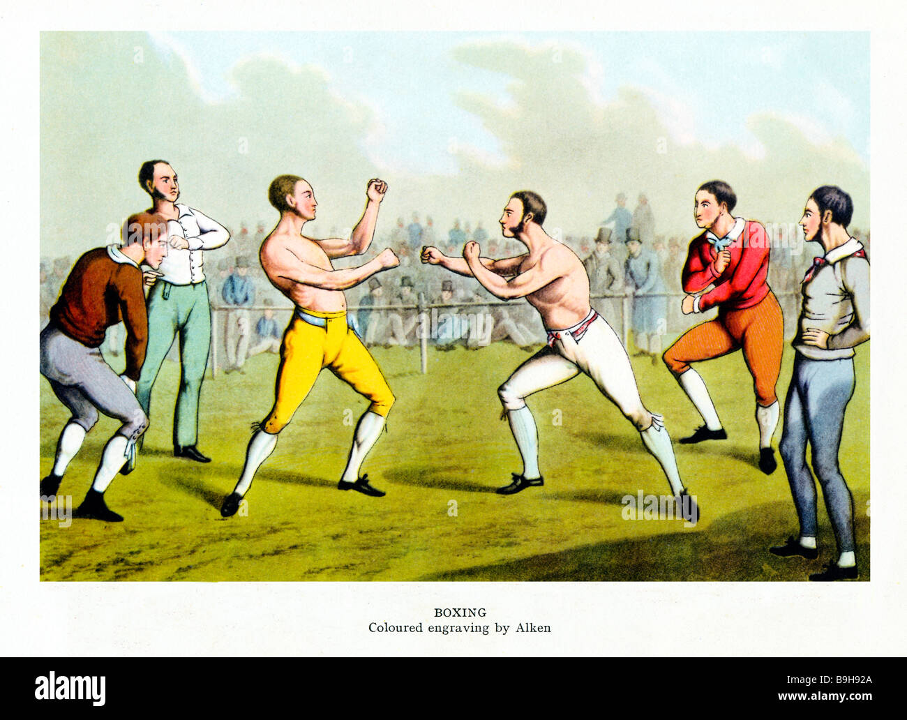 Boxing by Alken coloured print by the English sporting artist of ...