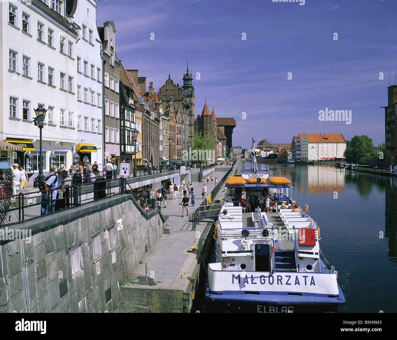 Poland Danzig city view river Mottlau Ship-investor Osteuropa port ...