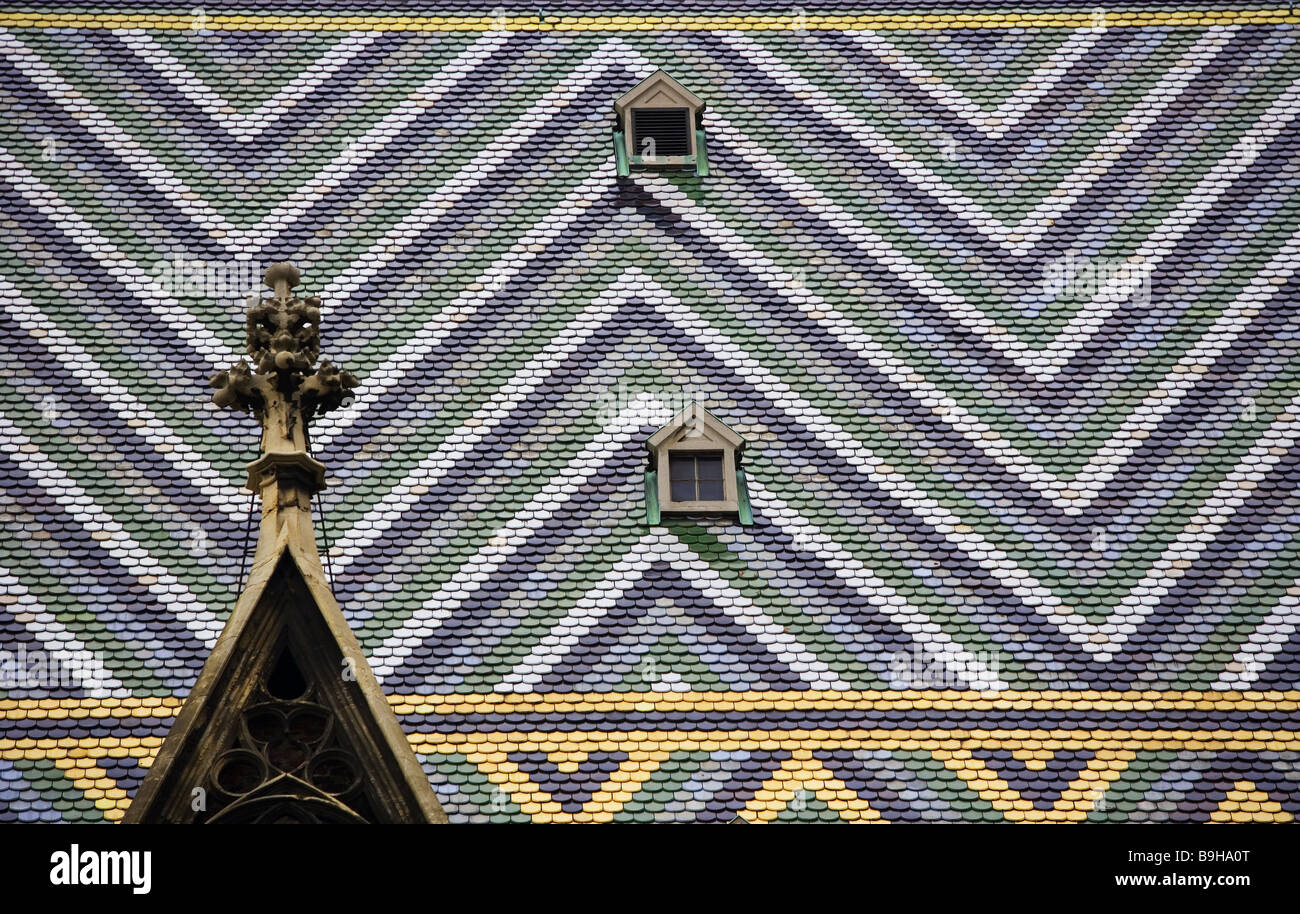 Austria Vienna St. Stephen's Cathedral roof roof-shingles close-up ...