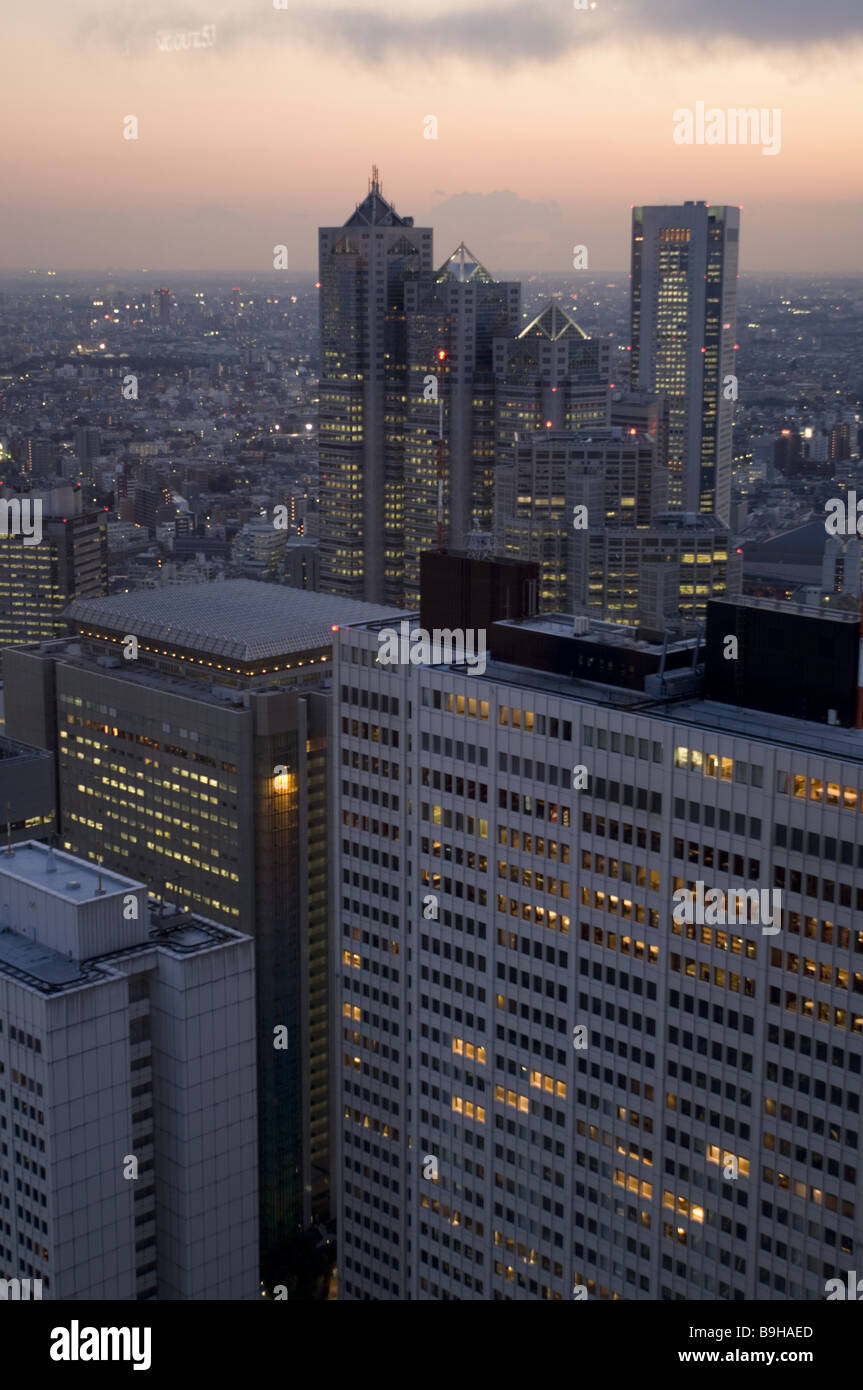 Japan Tokyo Shinjuku city view high-rises twilight series Asia East ...