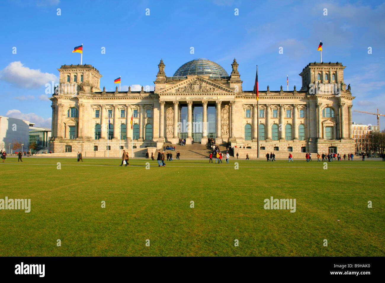 wide view angle of the reichstag building berlin germany Stock Photo ...