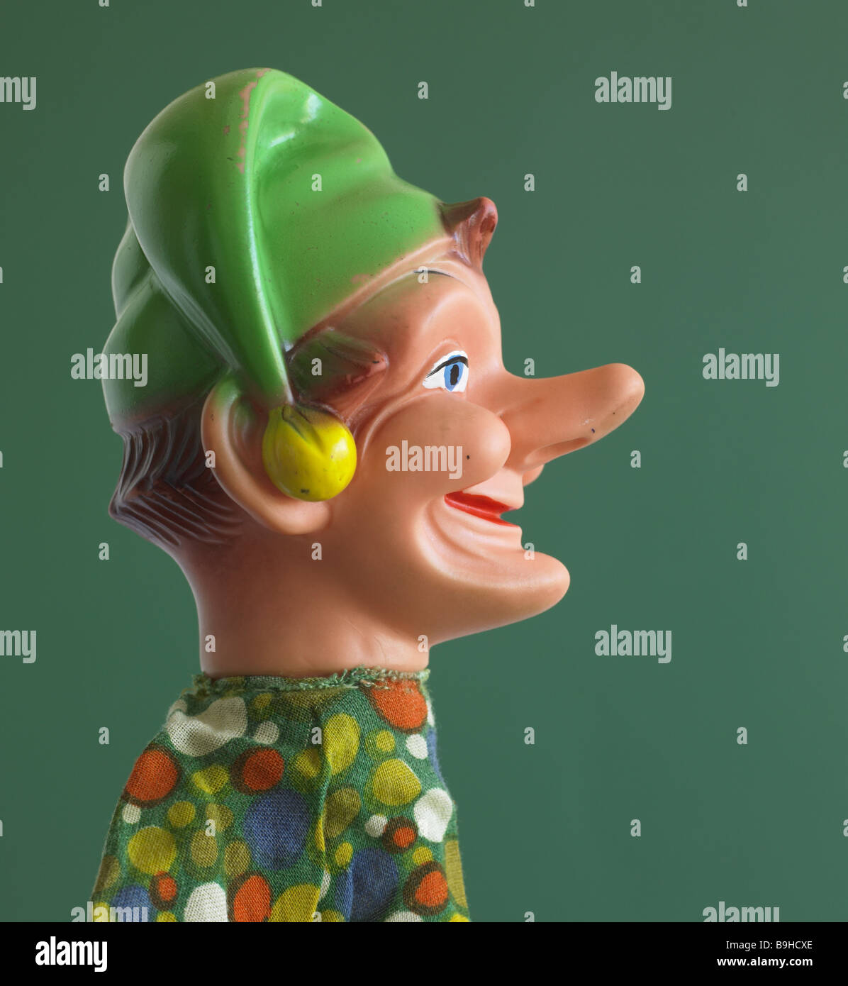 Glove puppet fool around side-view profile doll Punch-and-Judy show ...