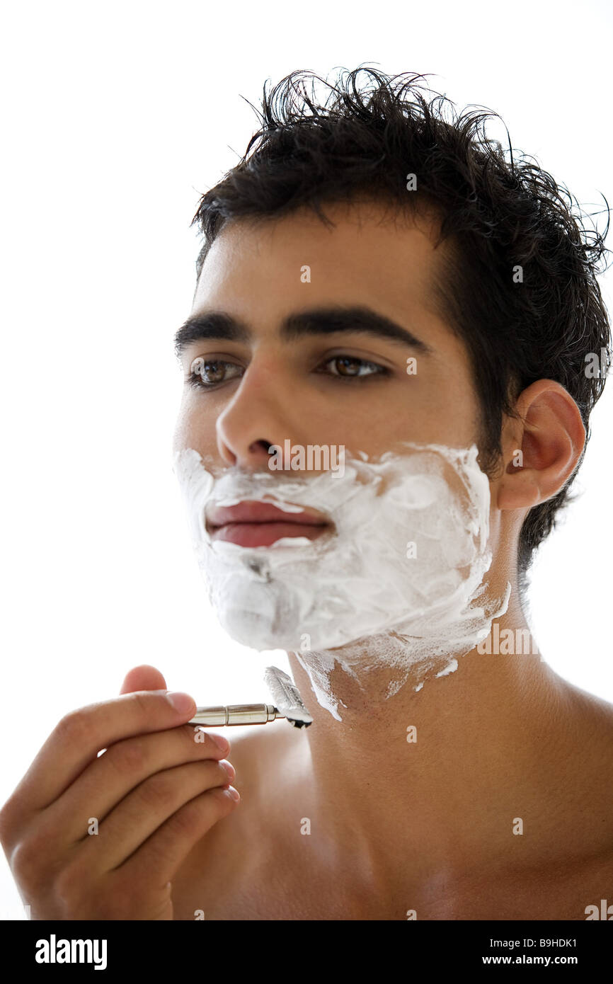 Shave man young portrait Stock Photo - Alamy