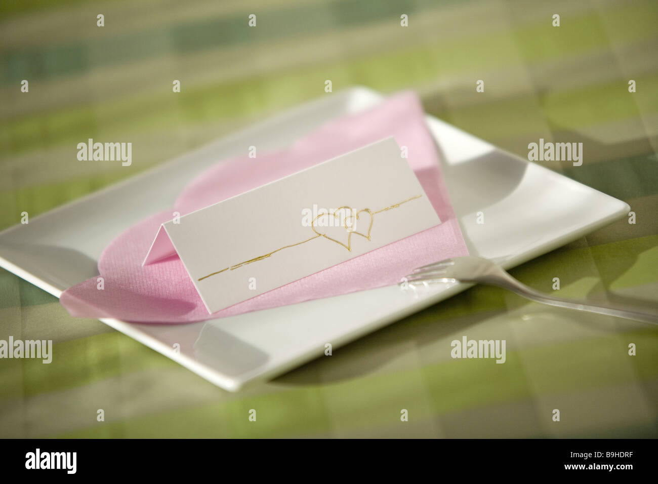 Table place setting little place card Stock Photo - Alamy