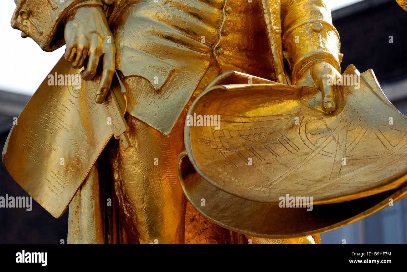 Gilt statue of Matthew Boulton, Watt and Murdock which stands in Broad ...