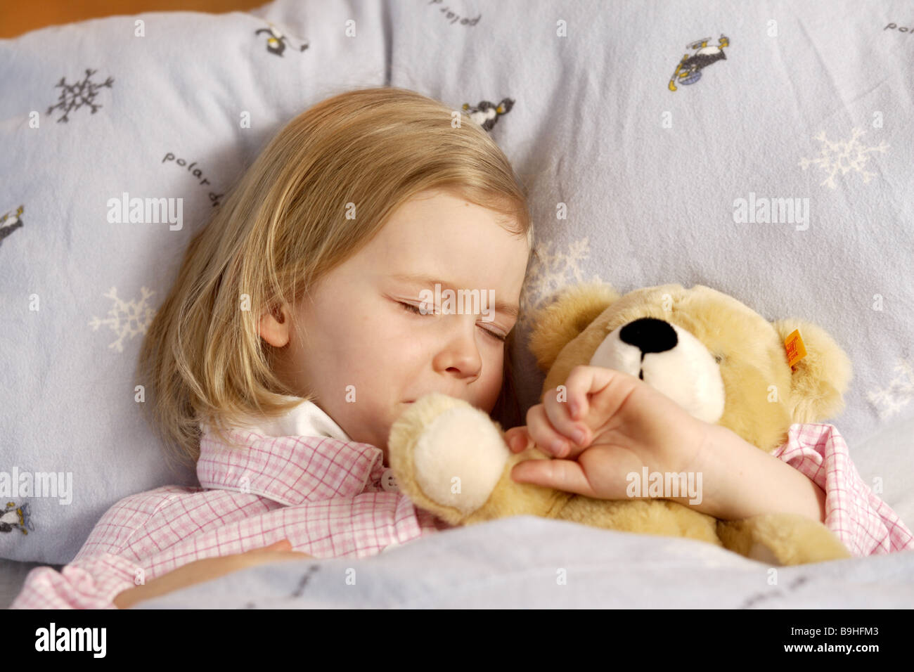 girl sick bed lie sleeping portrait Stock Photo - Alamy