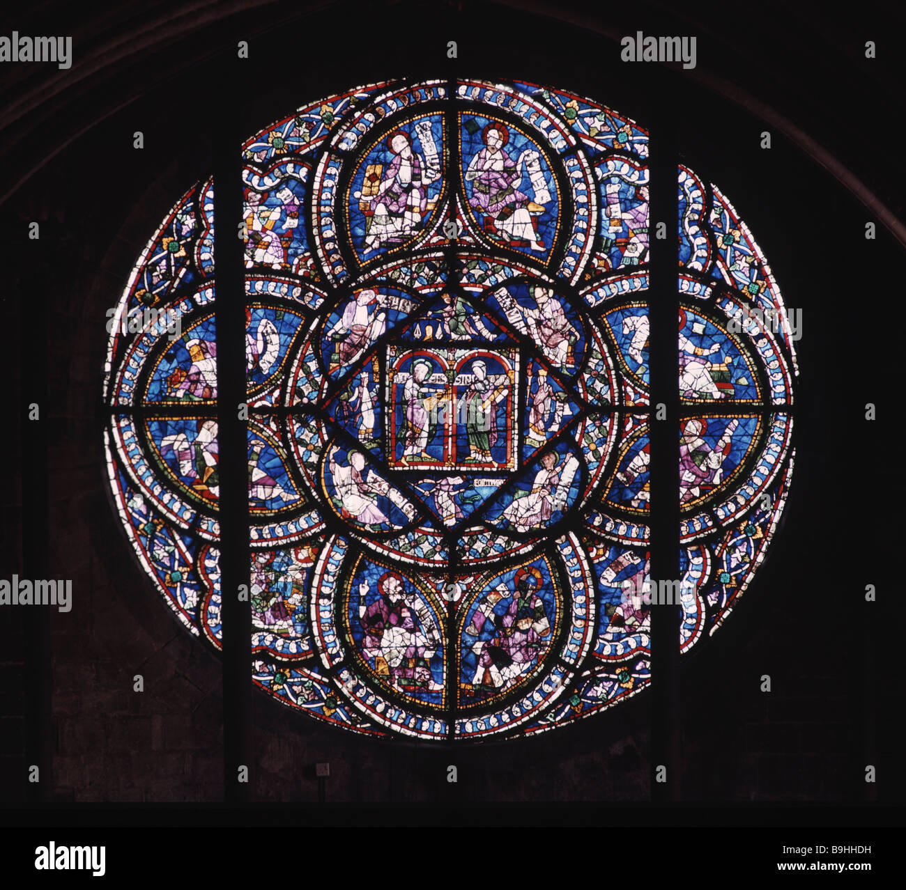 Stained glass rose window canterbury hi-res stock photography and ...