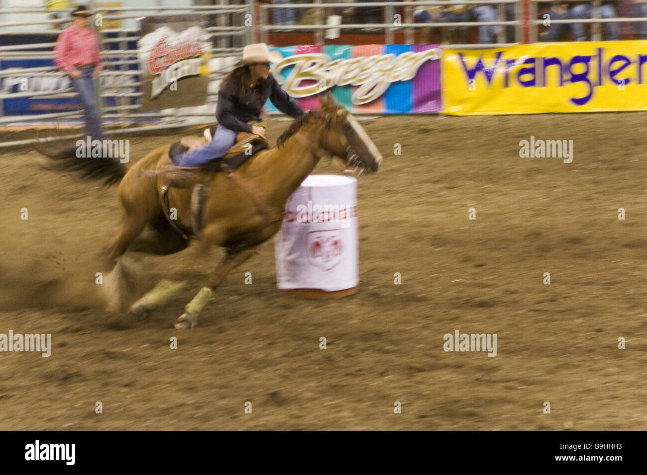 Rodeo Ladies Barrel Racing Event Canada Stock Photo - Alamy