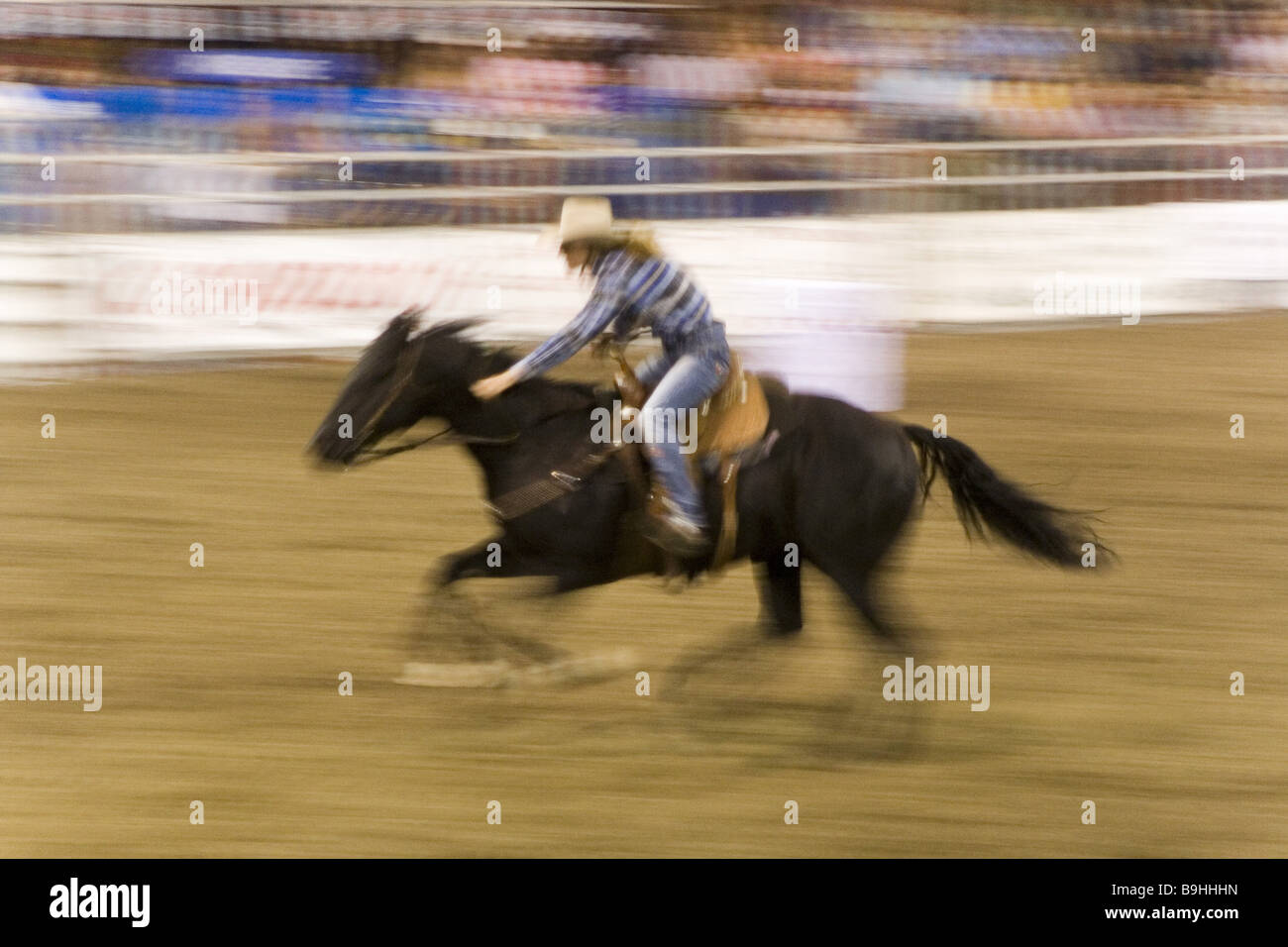 Rodeo Ladies Barrel Racing Event Canada Stock Photo - Alamy