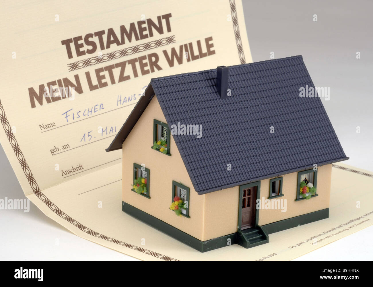 Will house-model detail writing document last will letter form disposal ...