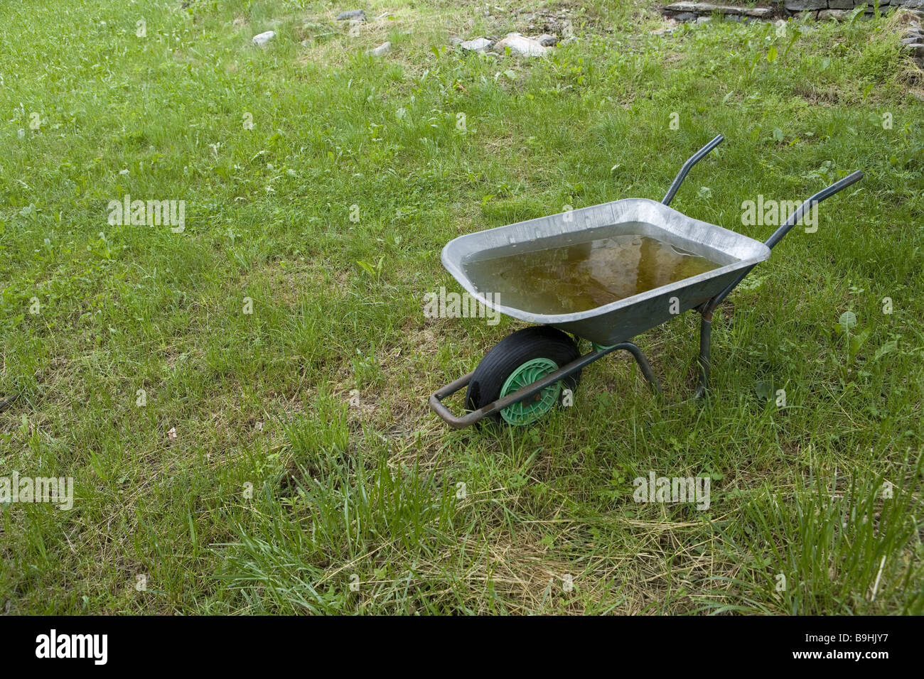 Water Covered In A Wheelbarrow