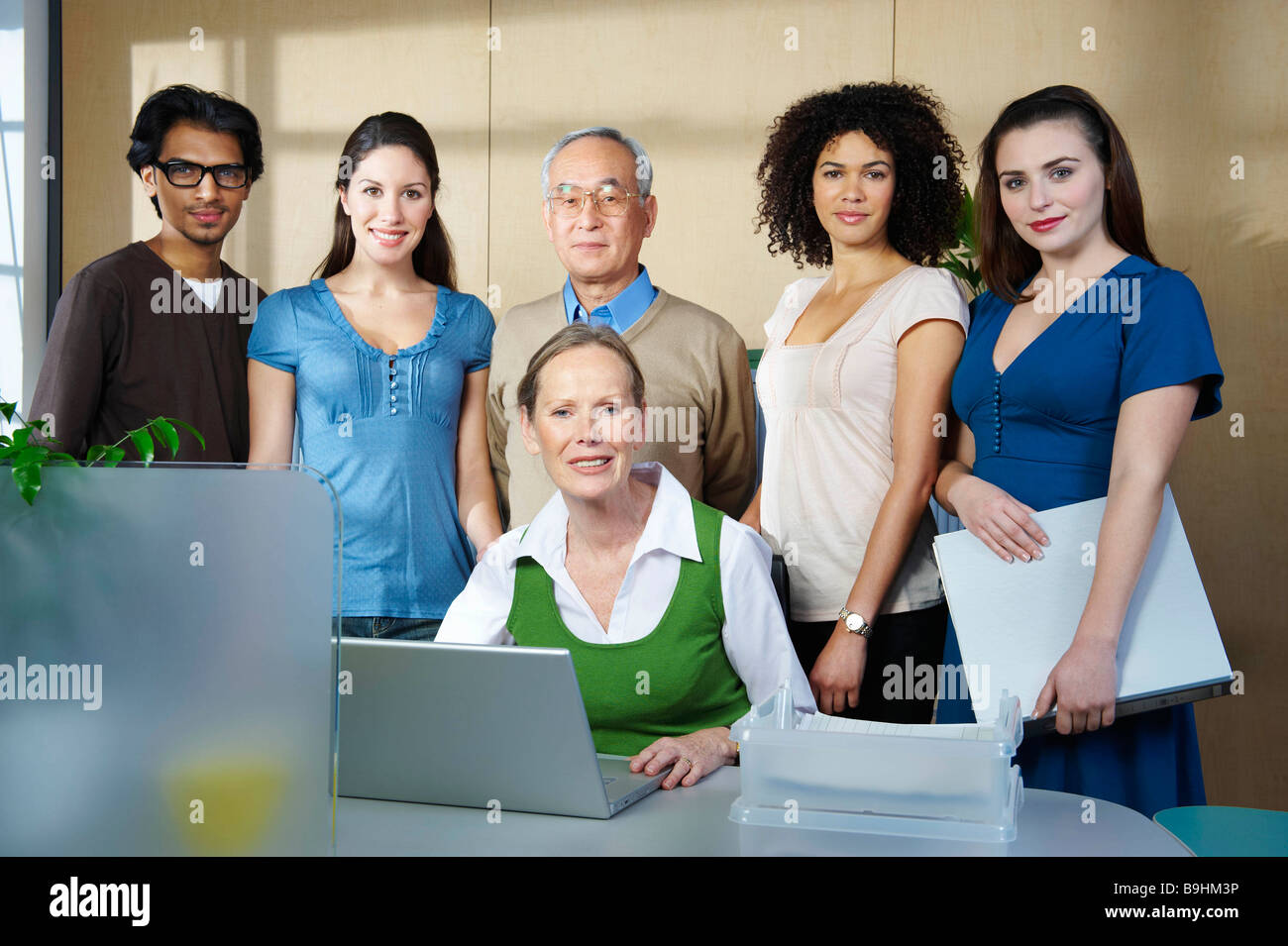 Portrait of group of people in office Stock Photo - Alamy