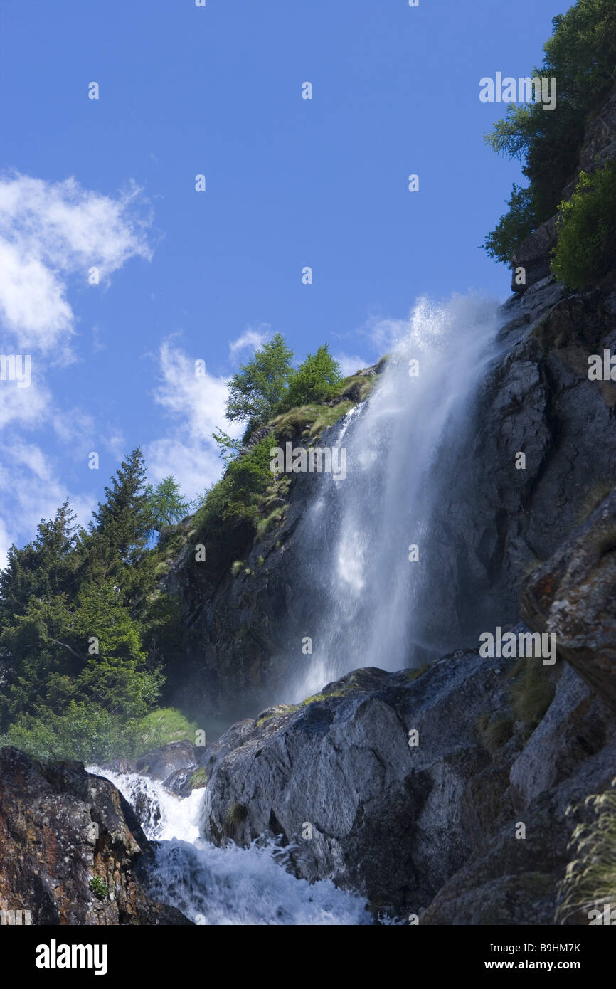 Switzerland Tessin Valle Maggia Lago Sambuco waterfall Brook mountain ...