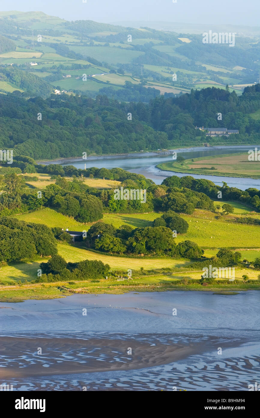 An early evening view of the River Conwy and the Conwy Valley, North ...