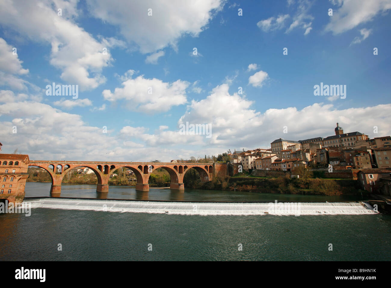 panorama of the bridge over tarn river in Albi France Stock Photo - Alamy