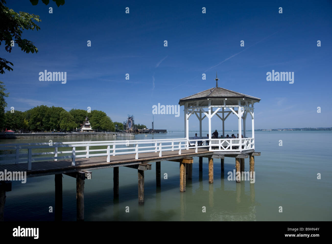 Austria Vorarlberg Bregenz harbor-promenade pavilion Outlook-pavilion ...