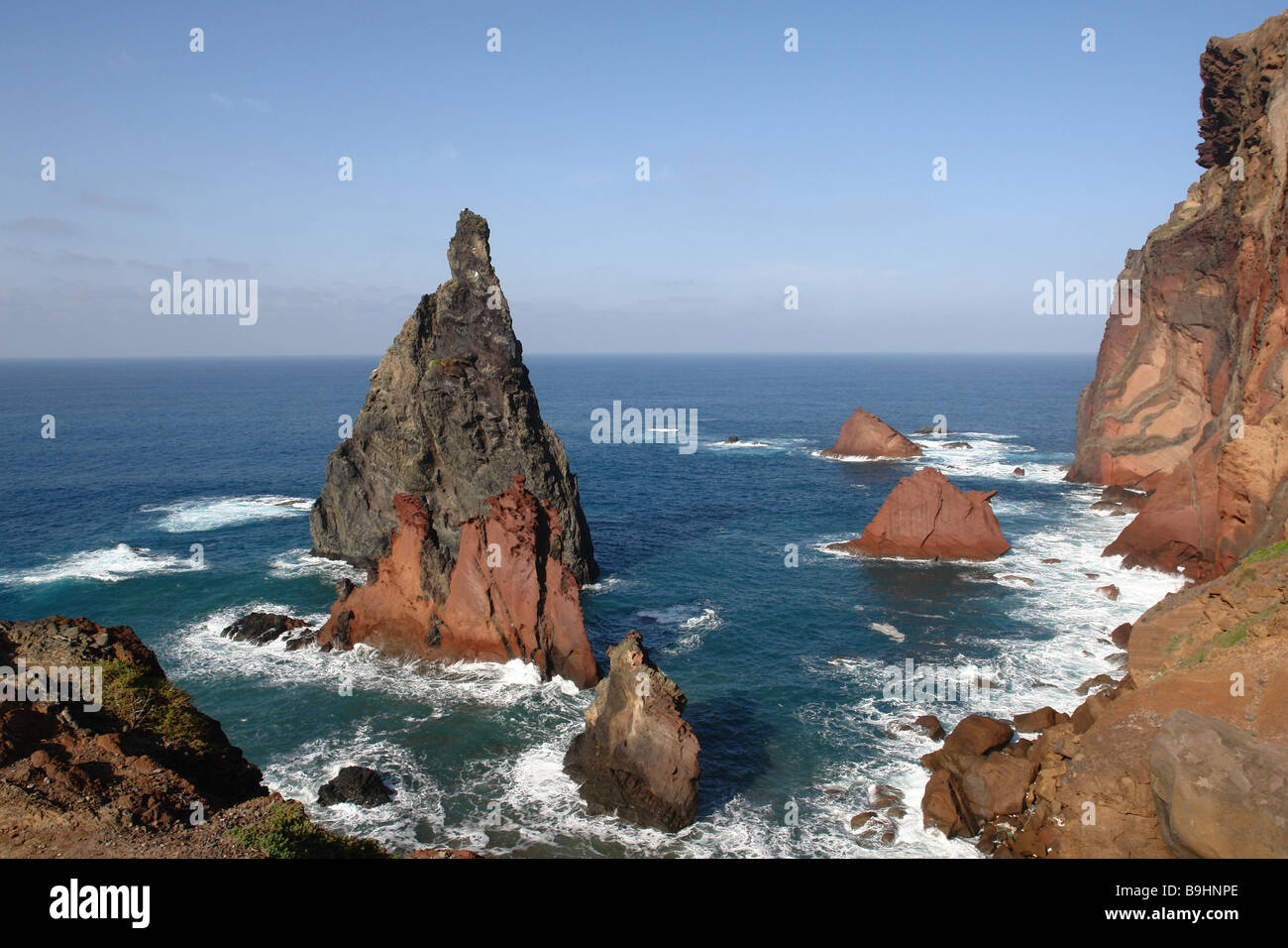 Portugal island Madeira peninsula Ponta de Sao Lourenco steep-coast ...