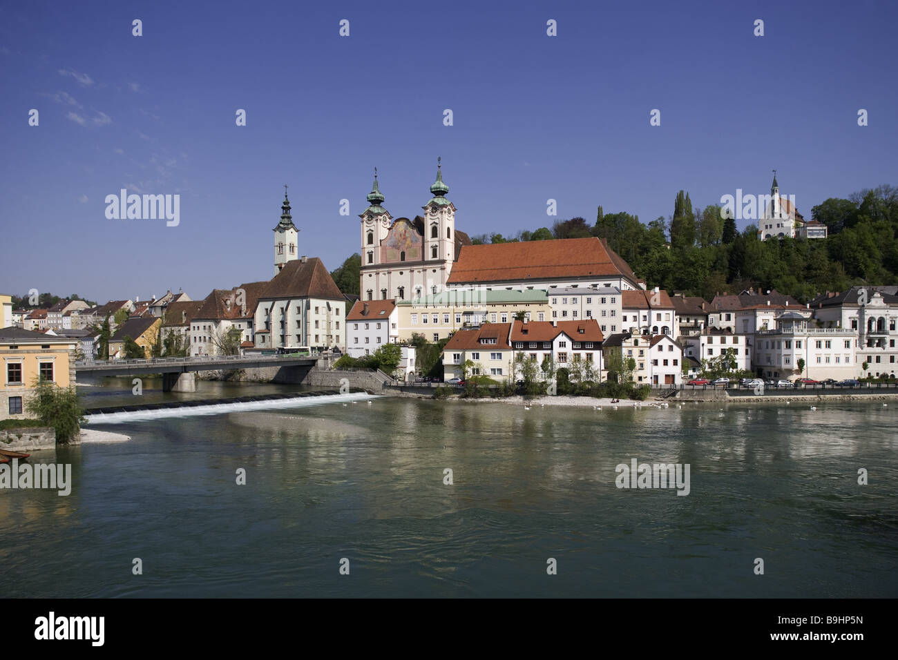 Austria Upper-Austria Steyr city view Bürgerspital-church Michaeler ...