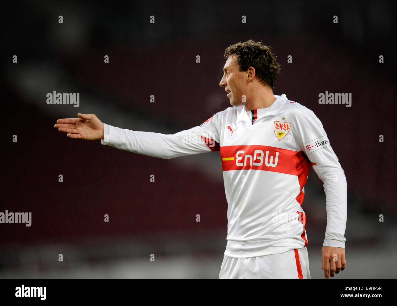 Jan Simak, VfB Stuttgart, directing teammates Stock Photo - Alamy