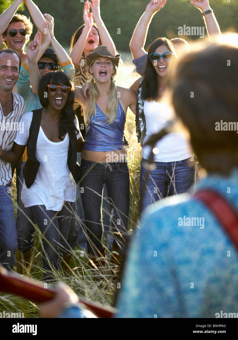Concert in a field Stock Photo - Alamy