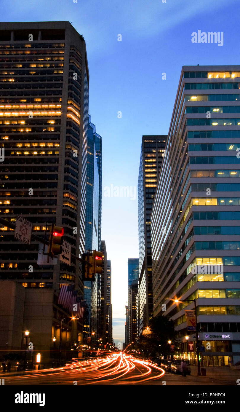 View of the Philadelphia's financial district from the City hall ...