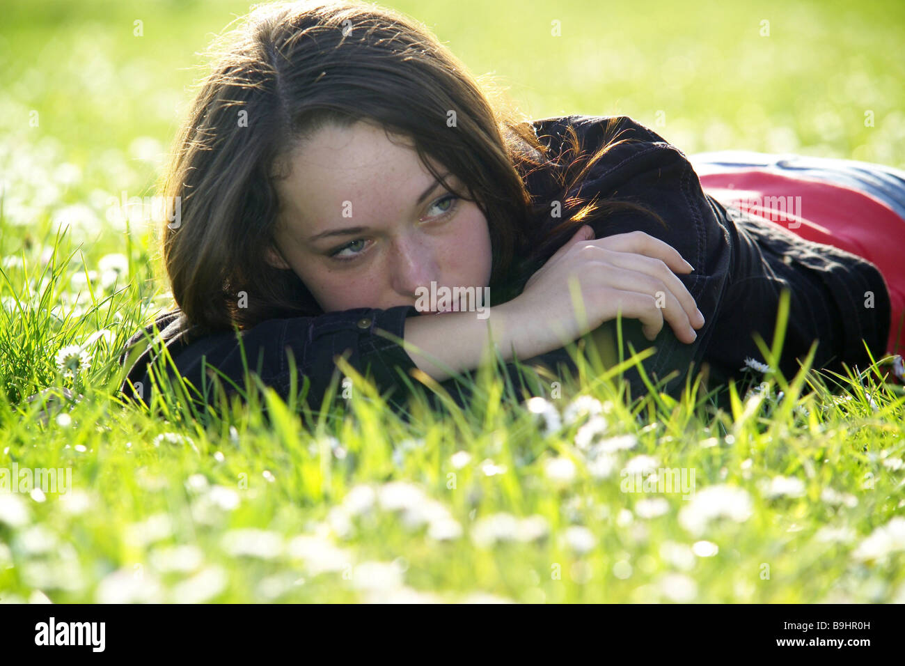 Teenager lying bed thinking hi-res stock photography and images - Alamy