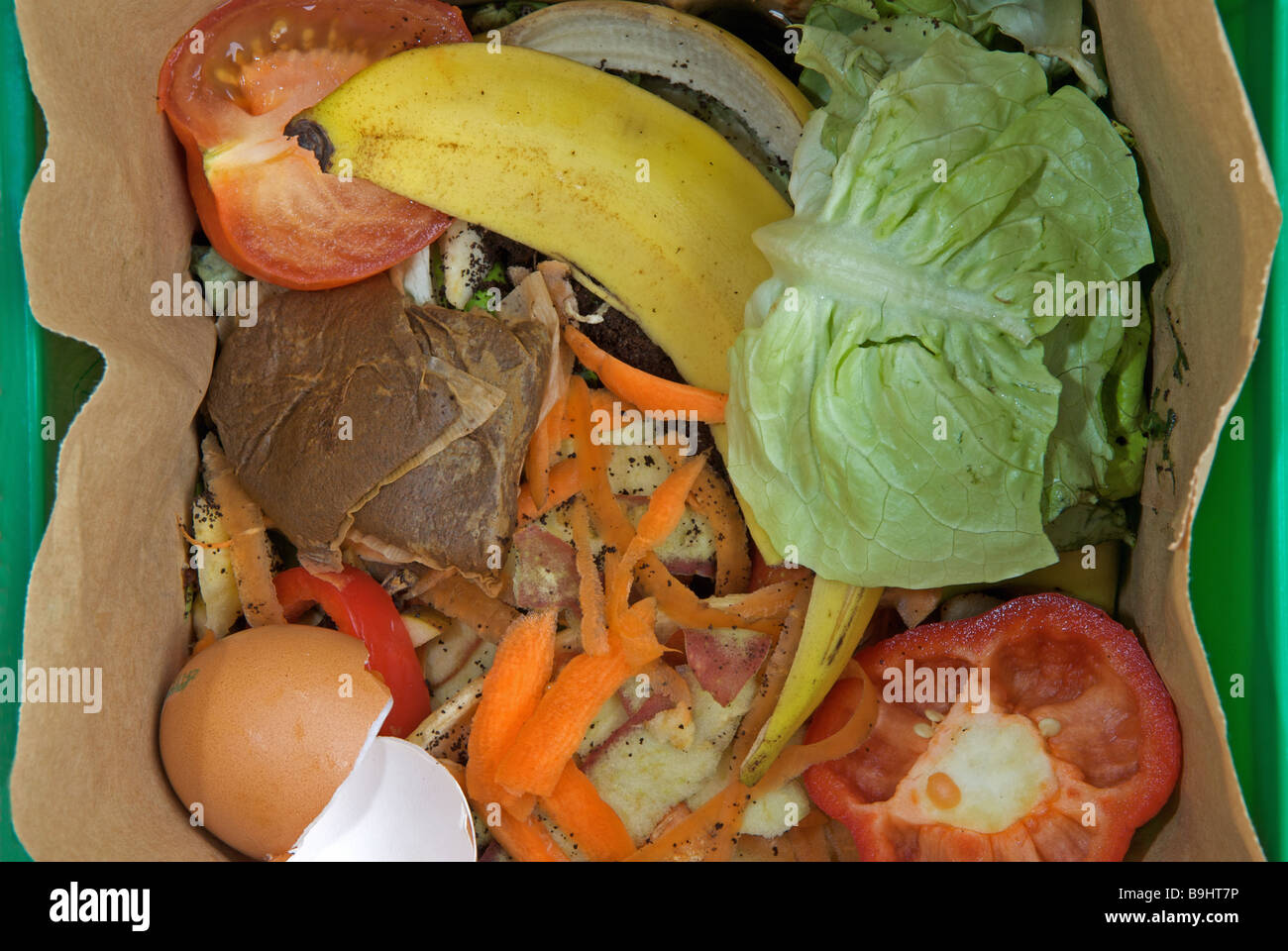 Kitchen food waste for composting, Bawdsey, Suffolk, UK Stock Photo - Alamy
