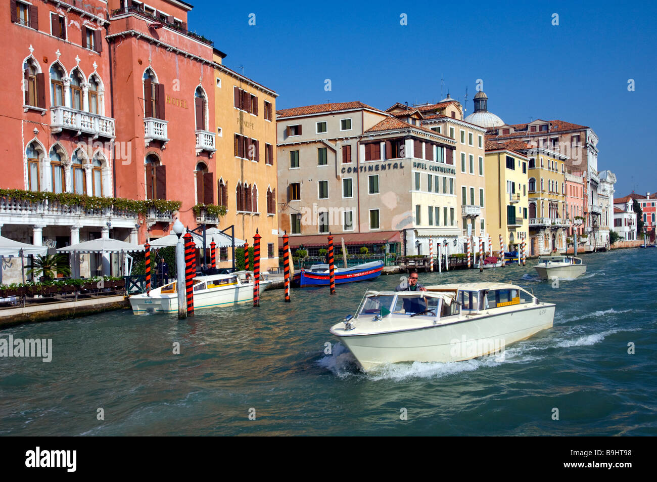 The Grand Canal of Venice Italy with Venetian architecture boats and ...